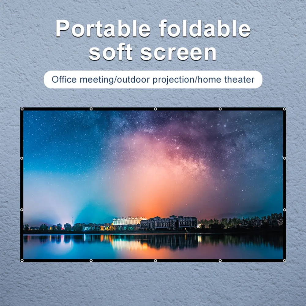 Milk Silk Projector Screen Portable Foldable White Curtain Screen Anti ...