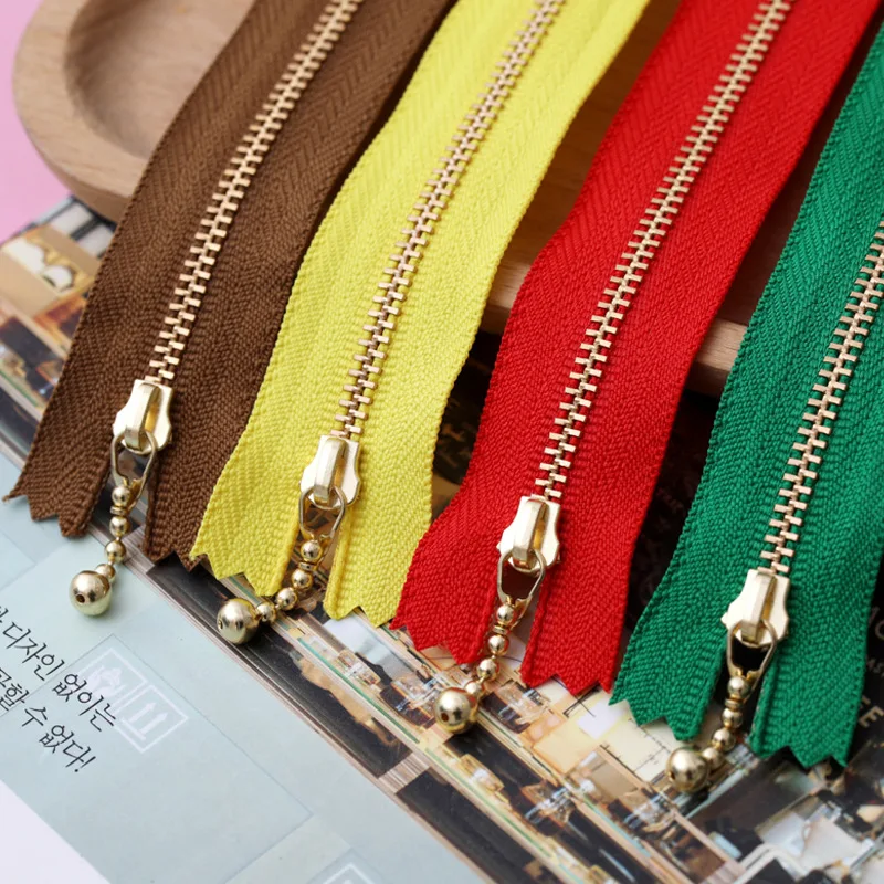 Set of 5 Gold Metal Zippers in Various Lengths for Sewing and Craft ...