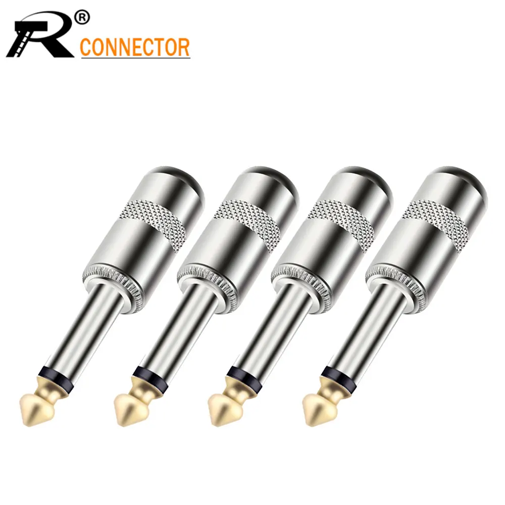 4pcs Special Zinc Alloy Case 1/4 Inch Plug Jack 6.35mm Mono Male ...