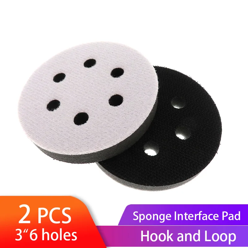 2pcs-3-Inch-75MM-6-Holes-Soft-sponge-Interface-Pad-for-Hook-and-Loop ...