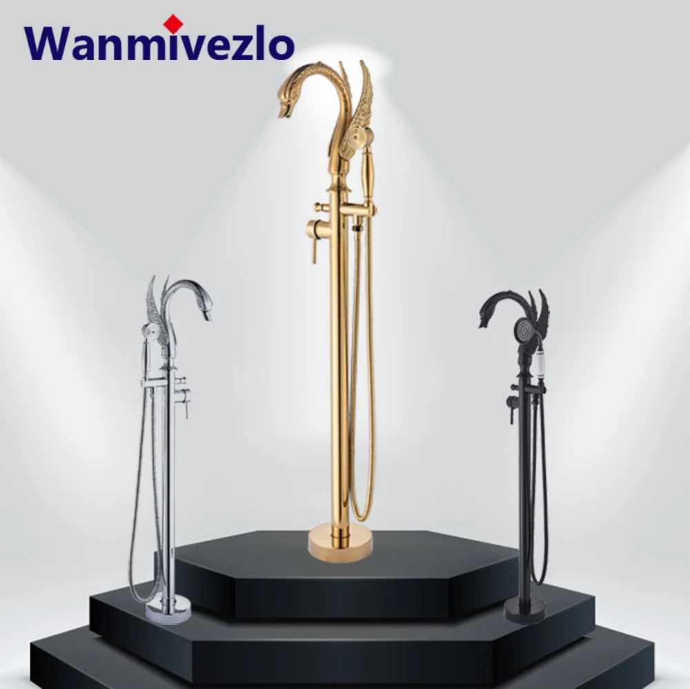 Swan Shape Spout Bathtub Faucet Freestanding Bathroom Bath Tub Mixer ...