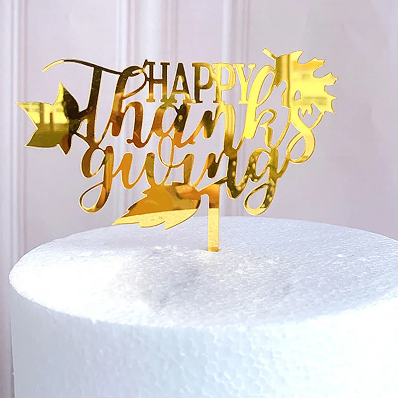 Cake Toppers Acrylic Happy Thanksgiving Cake Topper Baking & Cake ...