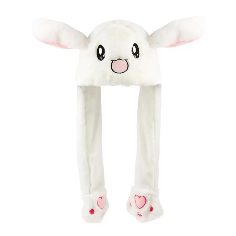 Мультяшная милая плюшевая шапка для девочек, женское кроличье ухо ...