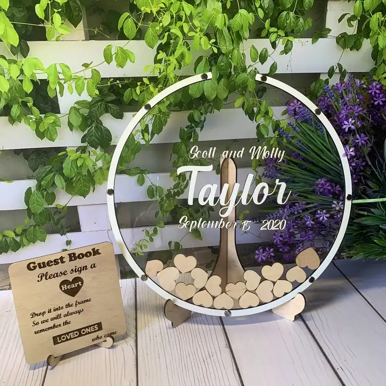 Home Décor Signs Wall Hangings Guest Book Acrylic Wedding Sign H1 ...