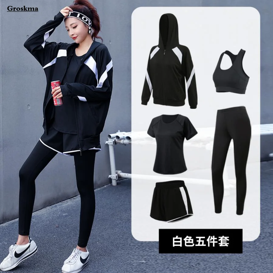 Outdoor Sports Running Suits Women Yoga Clothing Fitness Gym Set Coats ...