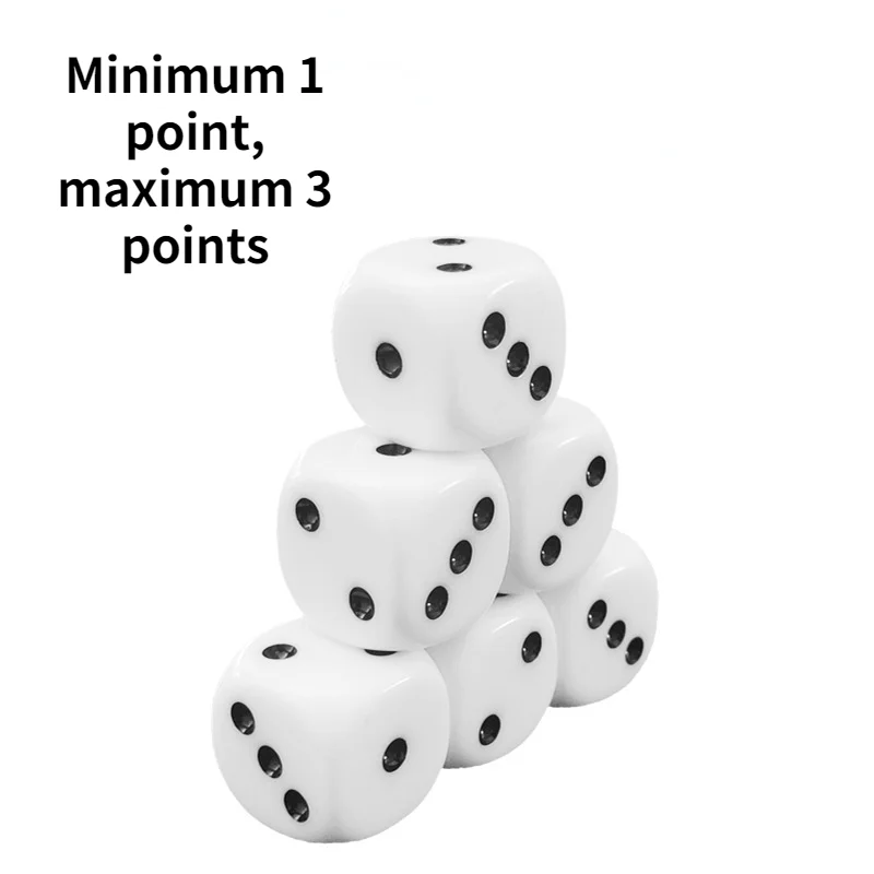 6pcs/set High-grade Resin Dice 16mm Rounded Corners White Dots Dice Bar ...