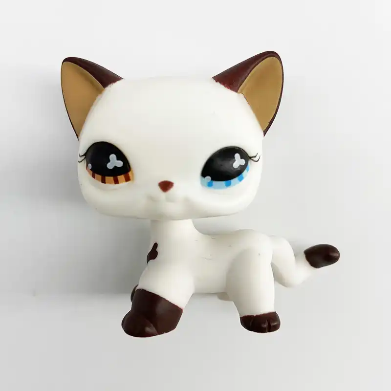 LPS CAT Real rare pet shop toys standing #1451 yellow short hair cat ...