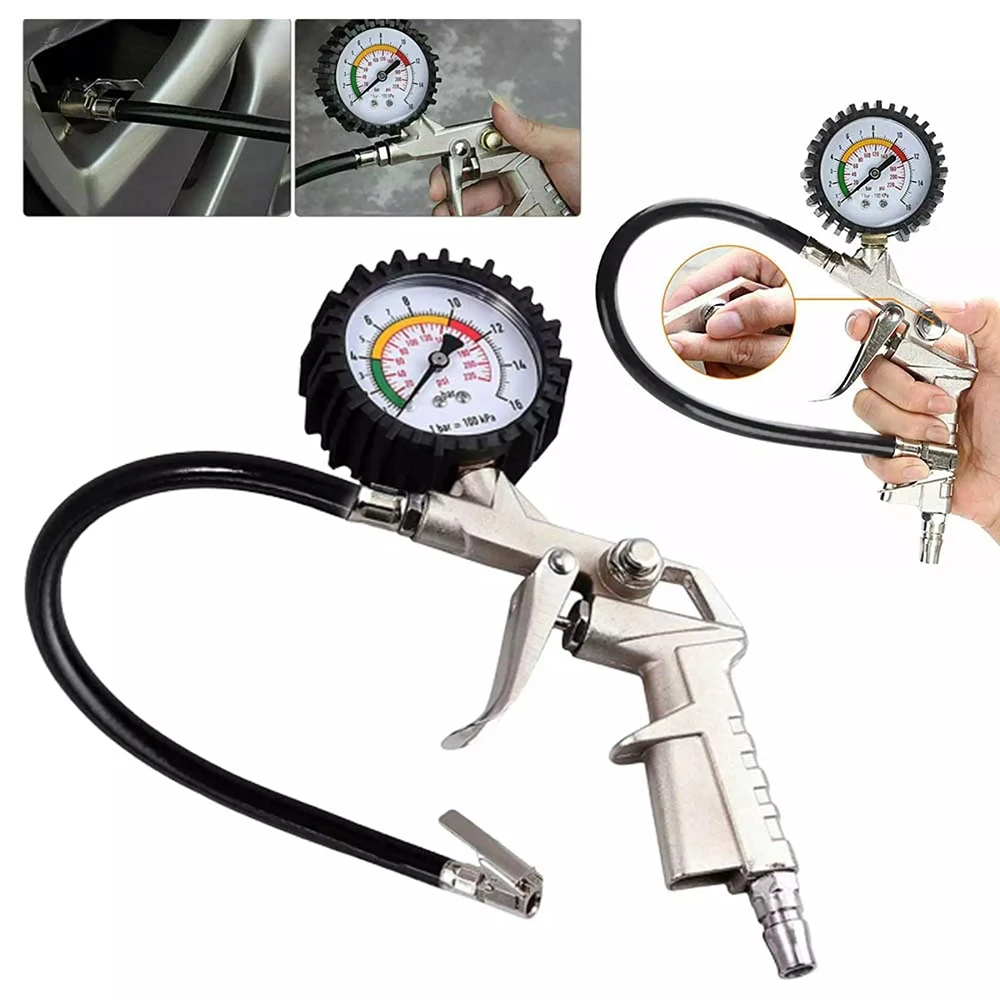 Air Pump Car Tyre Inflator Pressure Gauge For Compressor Gun Japanese ...