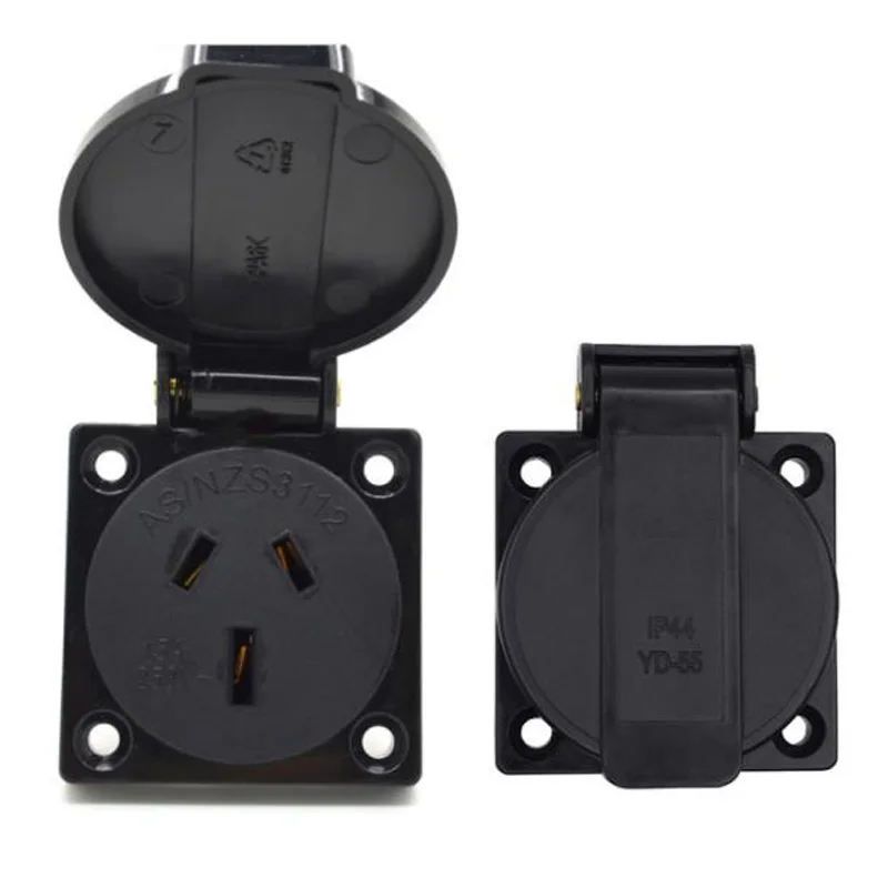 Black round cover 50*50 mm Australian outdoor socket IP44 10/15A 250V ...