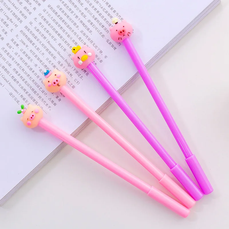 8 Pcs Gel Pens Cute Pen Creative Hat Pig Student Gel Pen Black Ink Pen ...