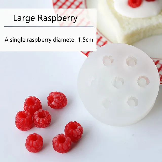 3D Blueberry Raspberry Shape Silicone Mold For Sugar Craft Fondant ...