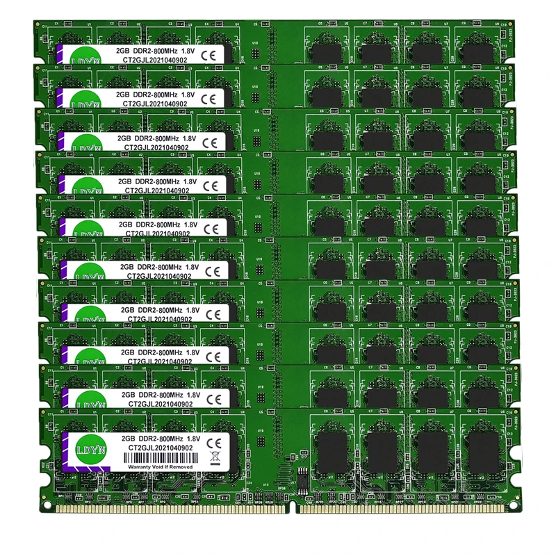 20GB 10pcs x 2GB Memoria Ram 667Mhz PC2 5300 Memory Desktop ddr2 2GB ...
