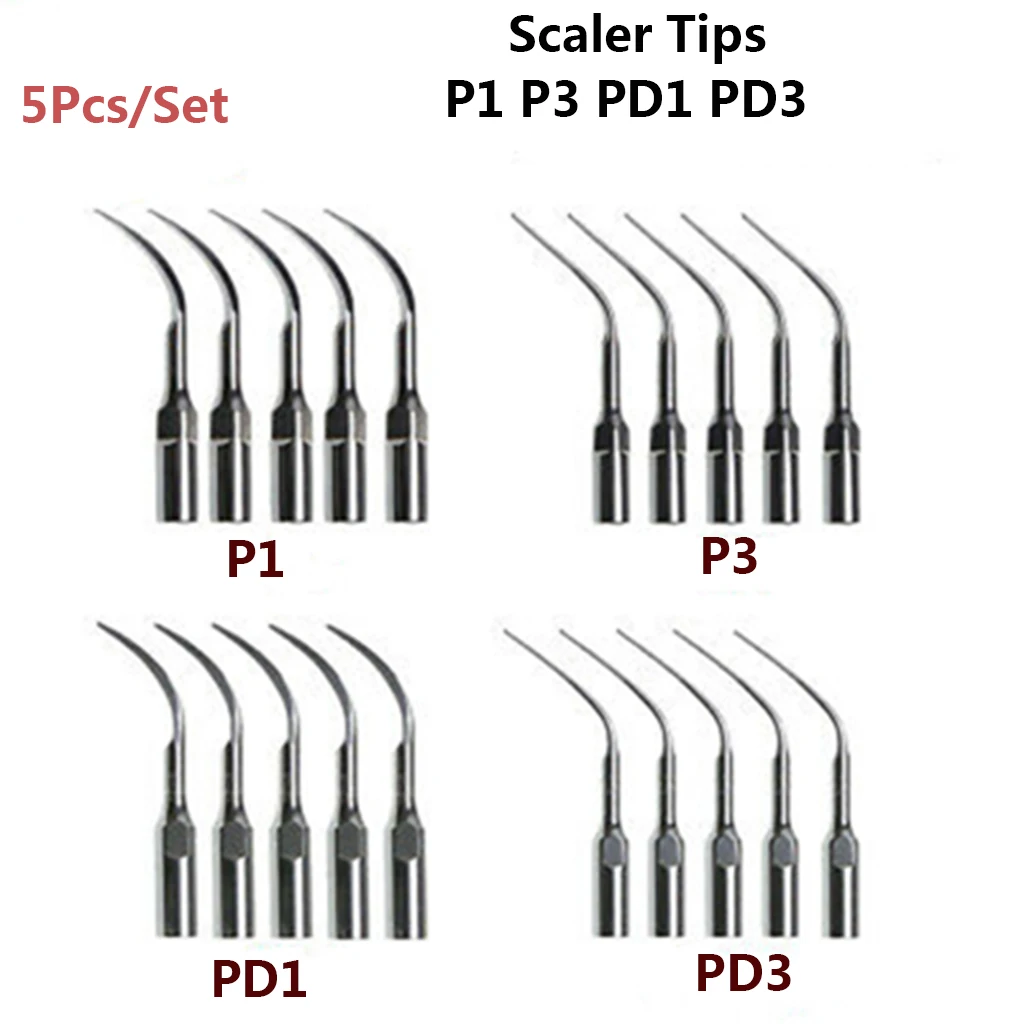 Cesoon-5Pcs-Set-Dental-Ultrasonic-Piezo-Scaler-Tips-P1-P3-PD1-PD3-Fit ...
