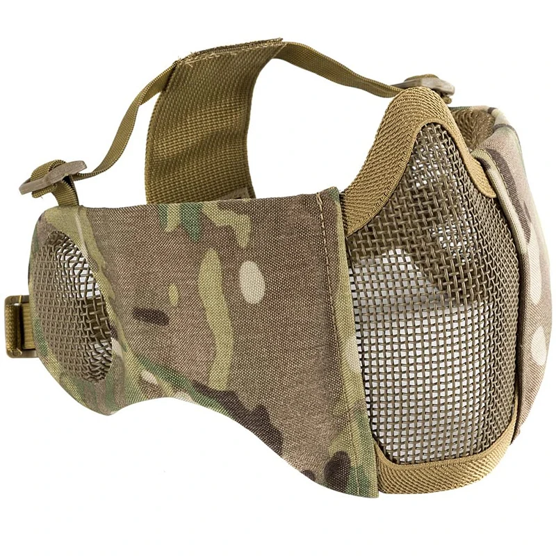 Foldable-Military-Tactical-Paintball-Mask-Skull-Lower-Half-Face-Steel ...