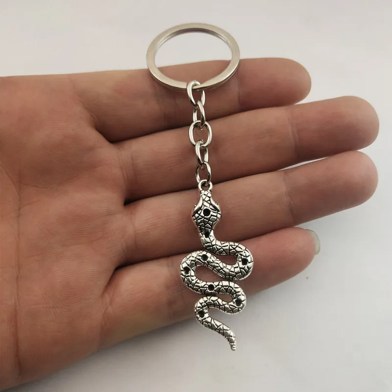 New Keychain 50x21mm King Cobra Snake Pendants Diy Men Car Key Chain ...