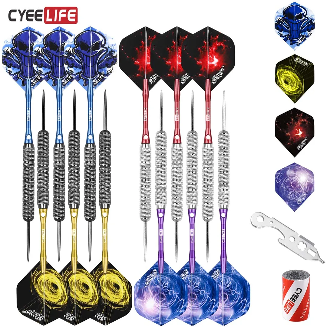 CyeeLife-12Packs-Steel-tip-darts-with-4-colors-Aluminium-Shafts-Tool-16 ...