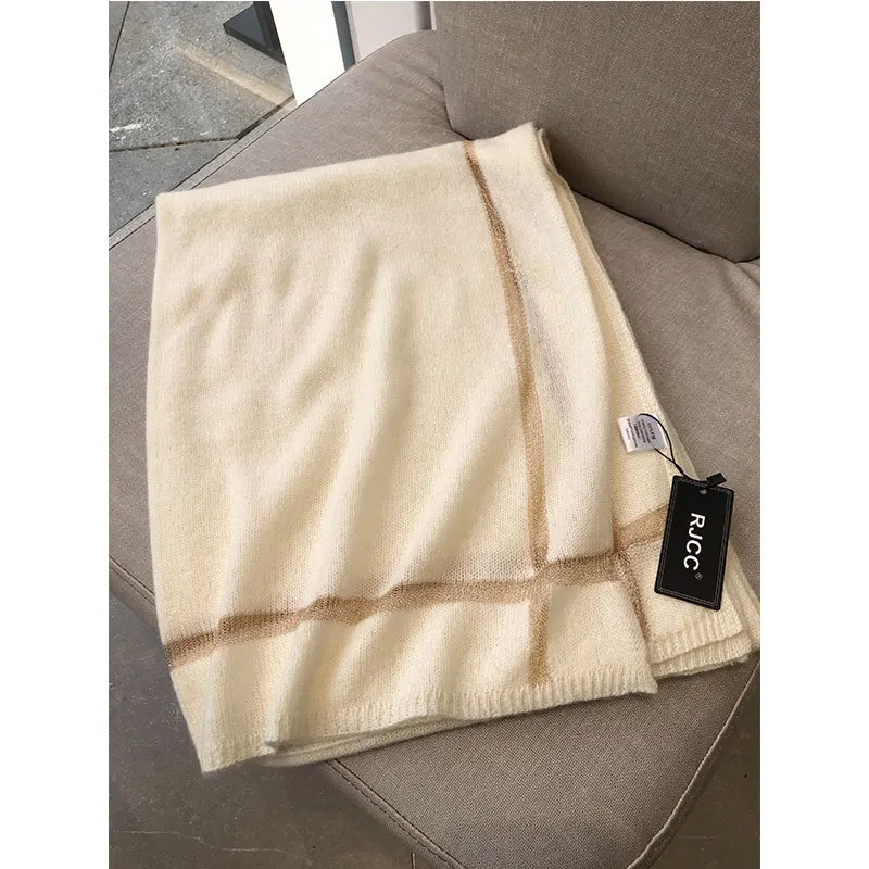 Bufanda de Cachemira de punto para mujer, chal largo de 100%, Pashmina ...