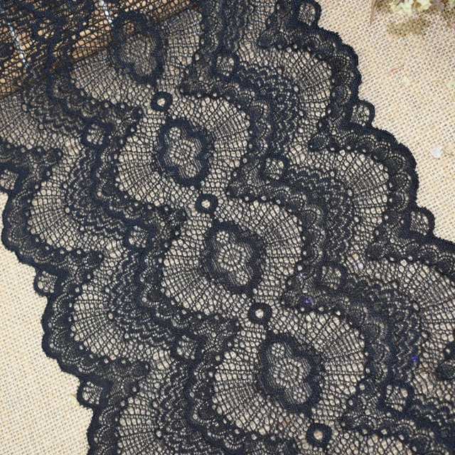 Scalloped Black Lace Fabric