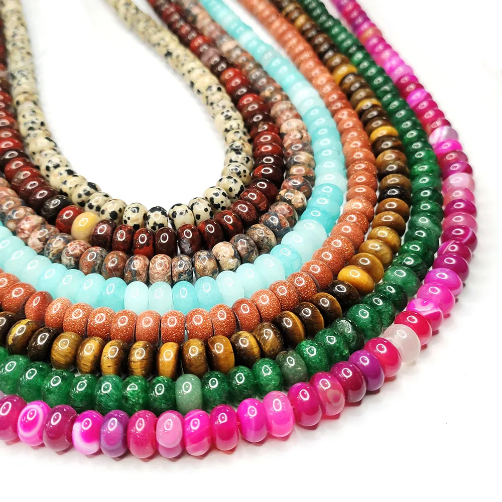 Natural Stone Abacus Beads Multi color Beaded Fashion Fine Beauty Beads ...