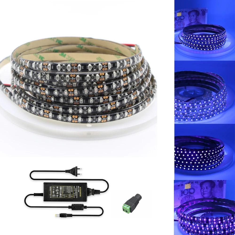 1m 10m luz preta ultravioleta smd 3528 120leds/m led uv tira luz preta ...