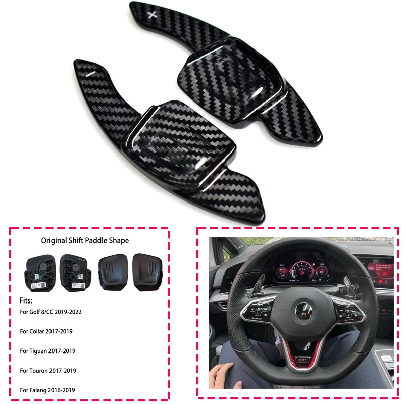 폭스 바겐 골프 8 Mk8 Gti R 골프 8 티구안 칼라 변형 기어 시프트 패들 탄소 섬유 인테리어 장식 자동차 액세서리스티어링 휠 And 스티어링 중심 Aliexpress