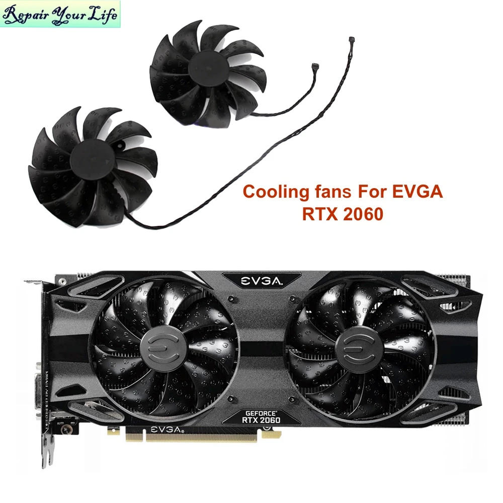 Graphics Card Fans For Evga Geforce Rtx 2060 Xc Ultra Gaming 6gb Gddr6 ...