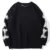 Men Oversized Sweater Black Loose Skeleton Bone Print Women Vintage ...