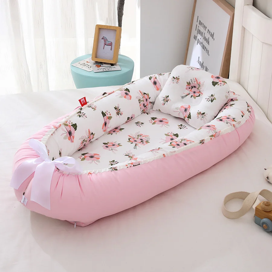 Lit-de-b-b-portable-CPull-accent-de-b-b-avec-oreiller-coussin-berceau ...