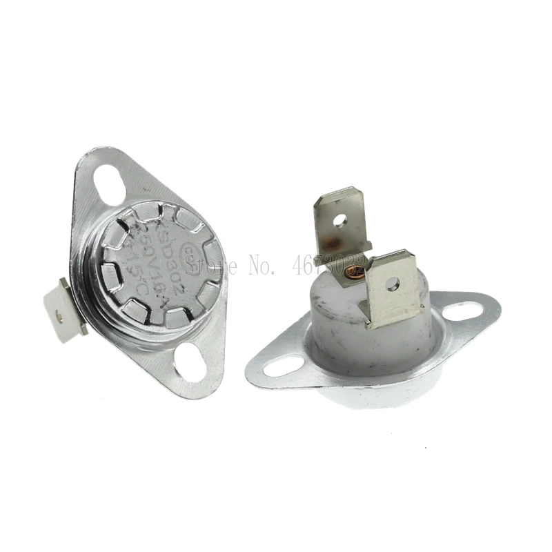 1PCS KSD302 16A 250V 40 130 Degree Ceramic KSD301 Normally Closed Temperature Switch Thermostat ...