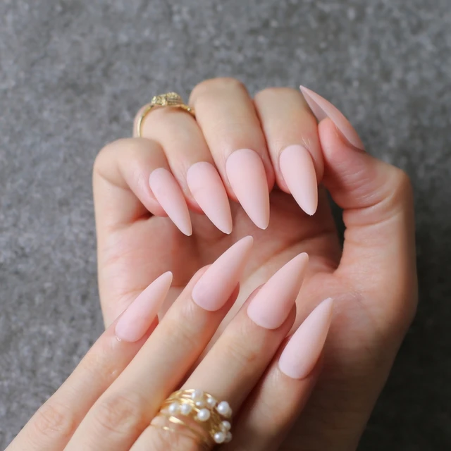Pink Matte Acrylic Nails