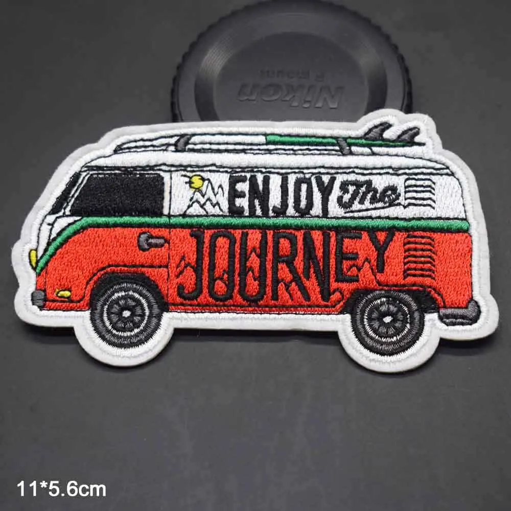 Journey-Bus-parches-bordados-para-ropa-planchado-planchado-tema-de ...