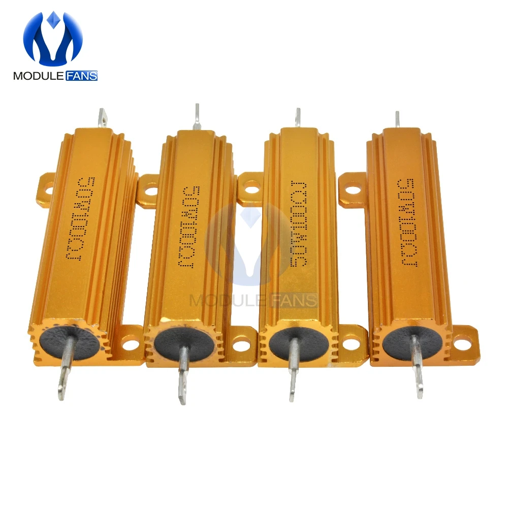 50W 100W Aluminum Power Metal Shell Case Wirewound Resistor 0.01R ...