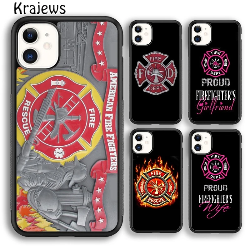 Krajews Firefighter Fire Department Fireman Phone Case For Iphone 14 5 ...