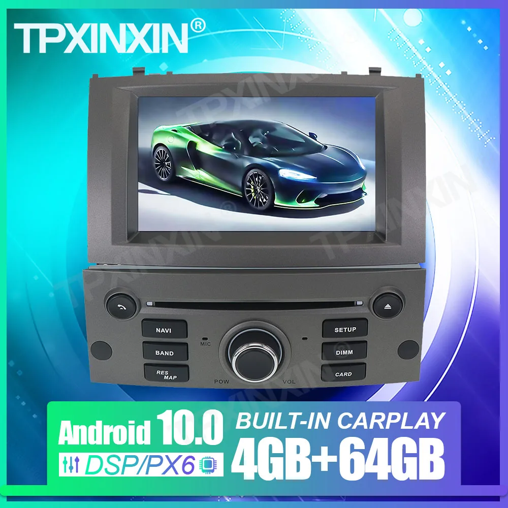 For Peugeot 407 2004-2010 Carplay Android 10.0 Auto Radio Stereo Car ...