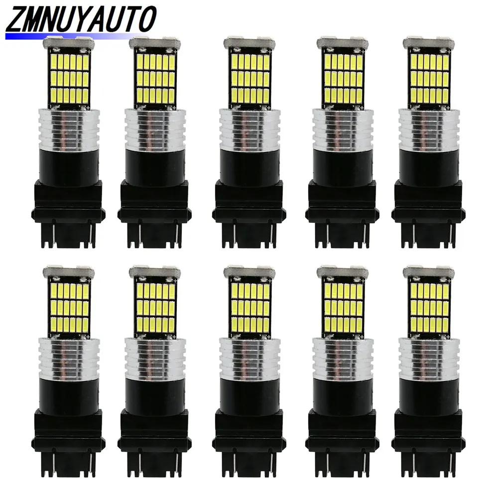 10PCS T25 3156 3157 Led P27W P27/7W Bulb White Red Amber Auto Car Turn ...