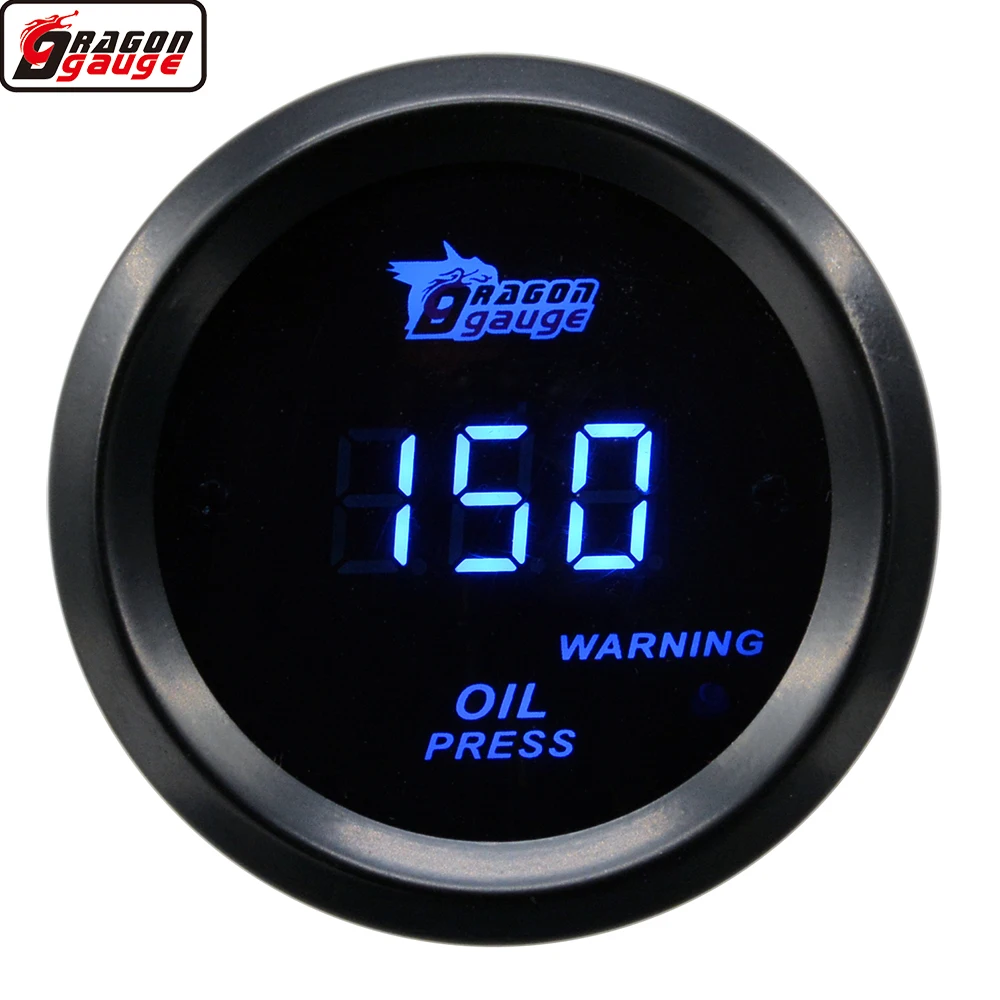 Dragon-Universal-52MM-Blue-LED-Digital-Oil-Pressure-Gauge-Auto-Car ...