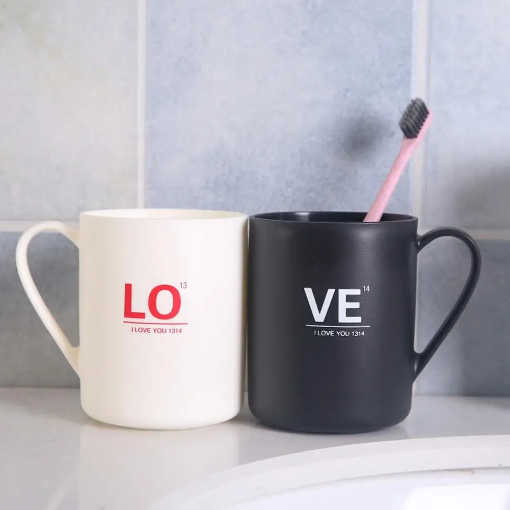 Household Bathroom Plastic Tea Mug Brushing Toothbrush Couple Washing ...