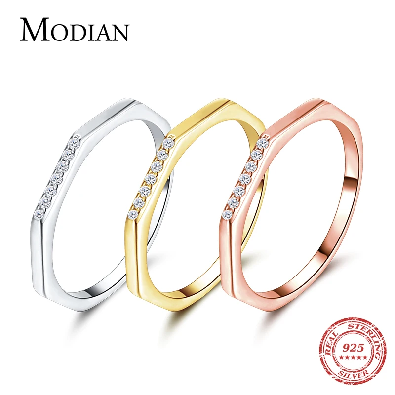 Modian 3 Color New Design 925 Sterling Silver Stylish Stackable Finger ...