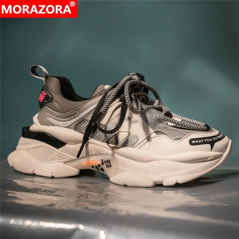 MORAZORA/Новинка; обувь из натуральной кожи; женские кроссовки; повседневная обувь на шнуровке ...