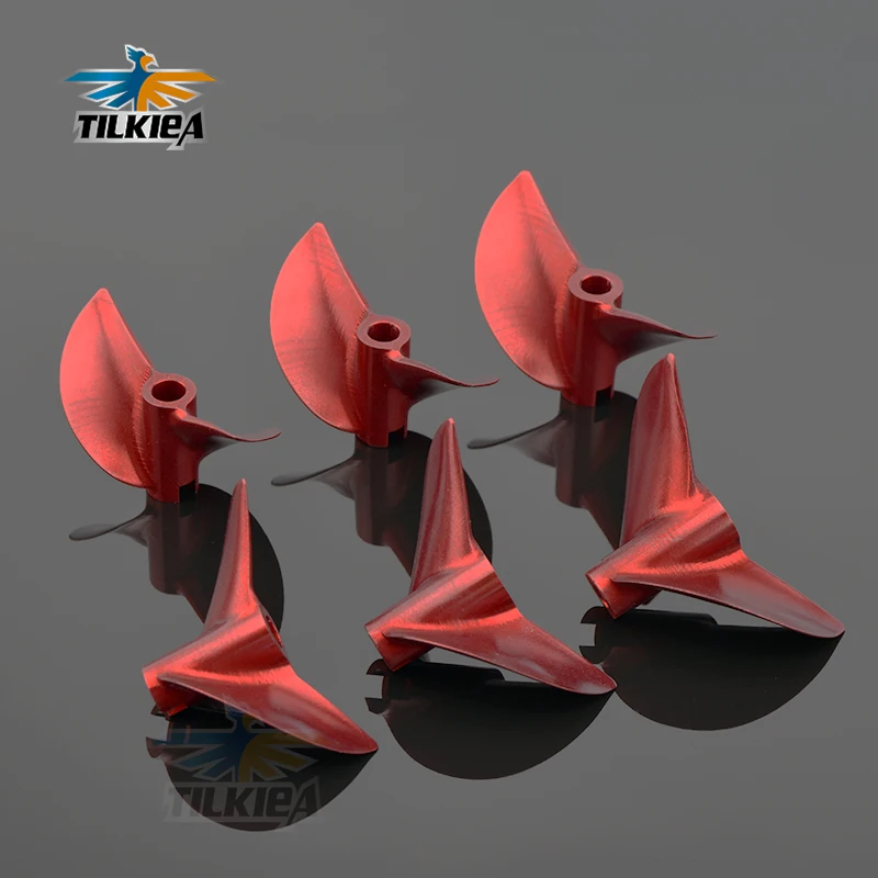 1pc 4.76mm 3/16'' CNC Red Aluminium Propeller 2 Blades Screw Left/Right ...