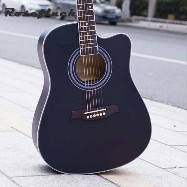 Matte Black Acoustic Guitar
