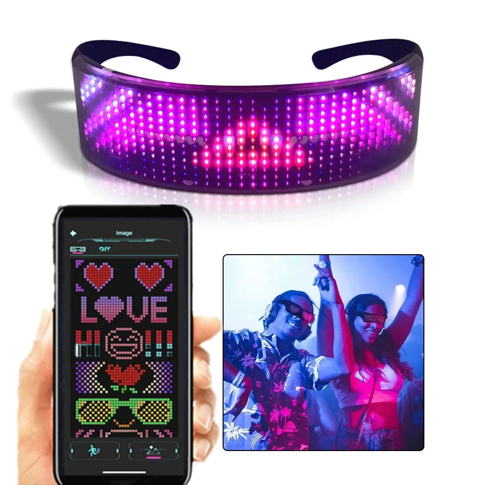 Rgb-Bluetooth-Led-Party-Glasses-App-Control-Diy-Programmable-Neon-Light ...