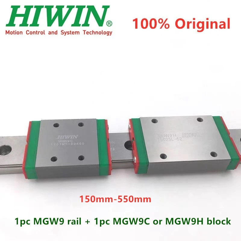 1PC Hiwin 선형 가이드 MGW9 150 200 250 300 330 350 400 450 500 550 mm MGWR9C 레일 + 1PC MGW9C 또는 MGW9H ...
