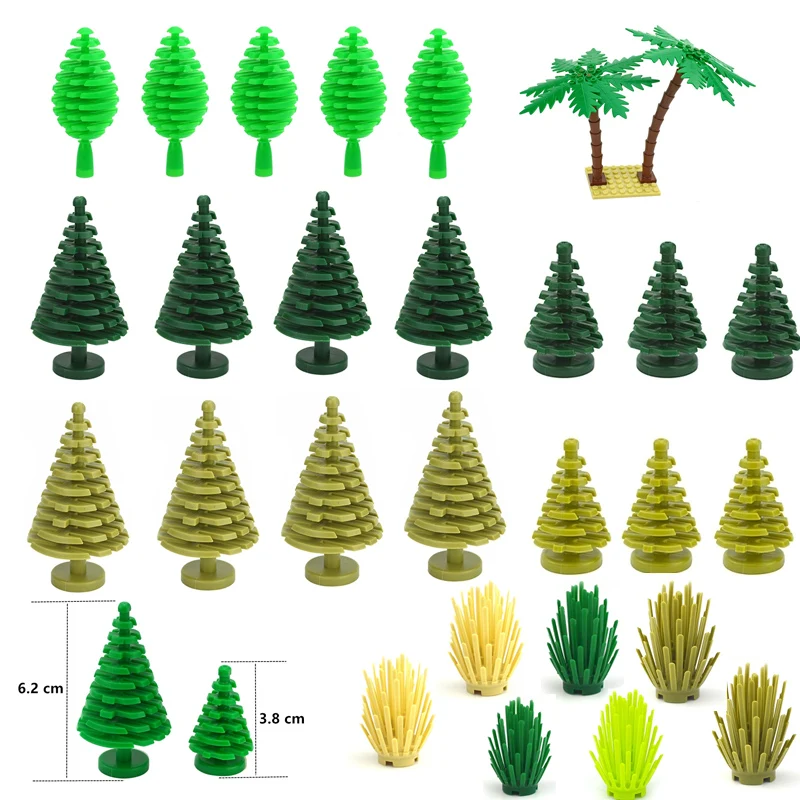 City Bush Trees Accessories Green Grass Building Bricks Pine Prickly ...