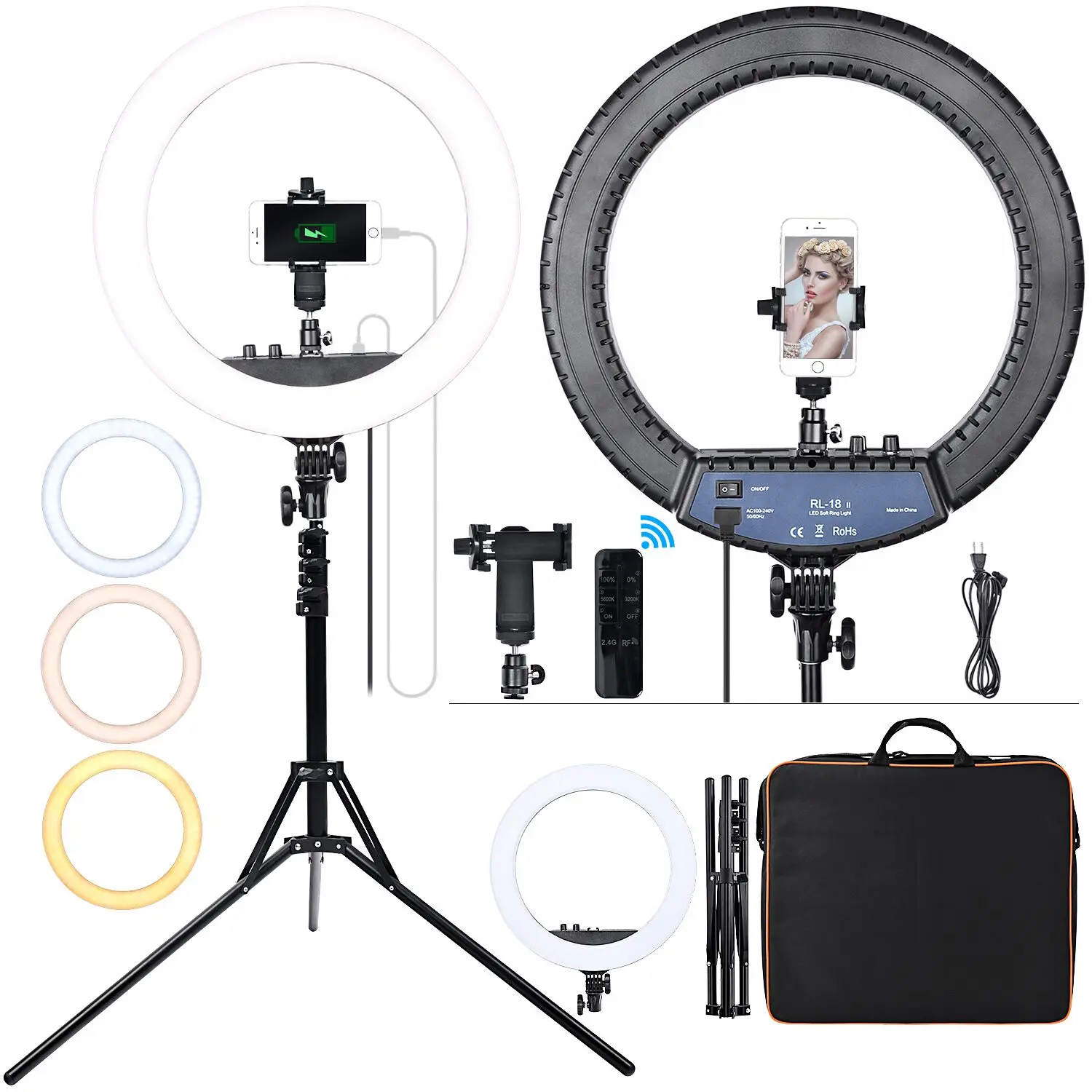 Fosoto 18 Inch Led Ring Light 55w Photography Ring Lamp With Tripod ...