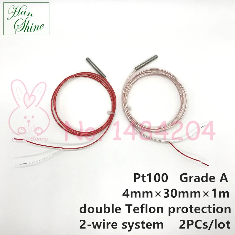 Grade A Pt100 RTD 4mm * 30mm 1m Double Protection Cable Water Proof ...