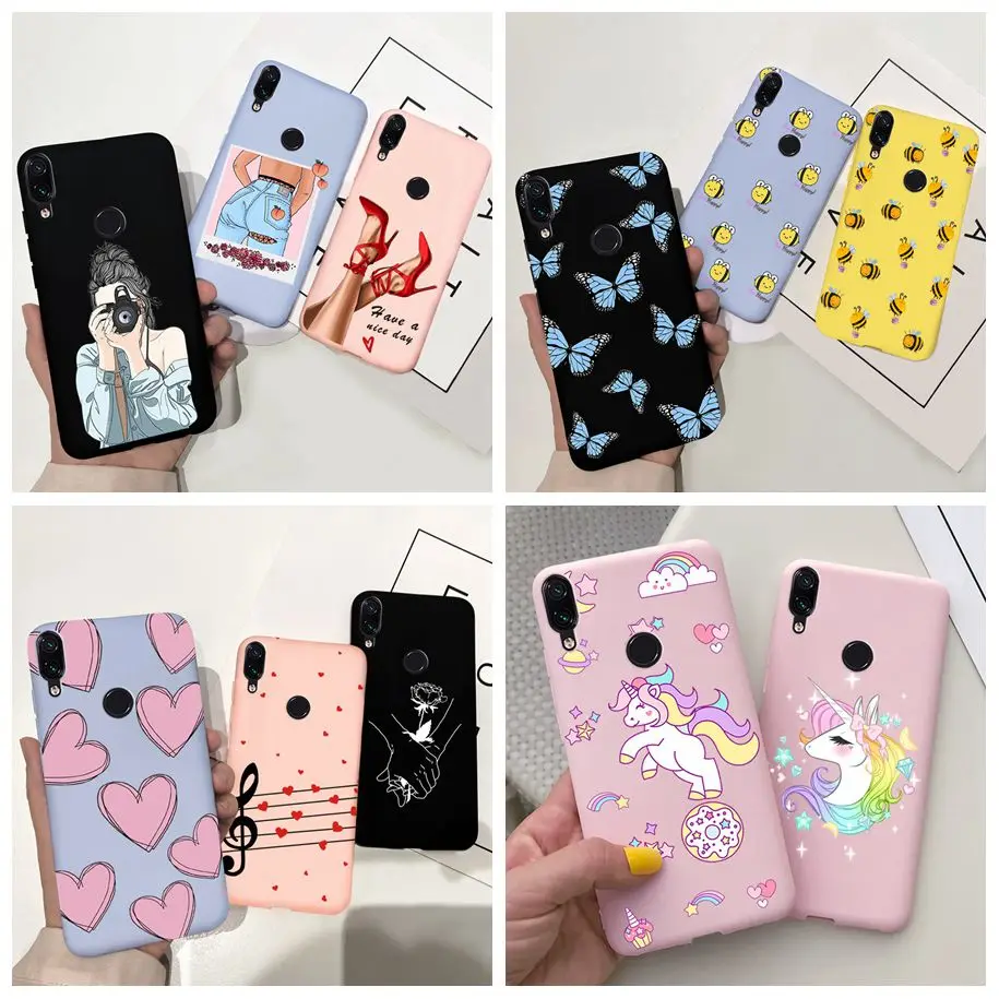 Phone Case For Xiaomi Redmi Note 7 Cover Soft Silicone TPU Back Cases ...