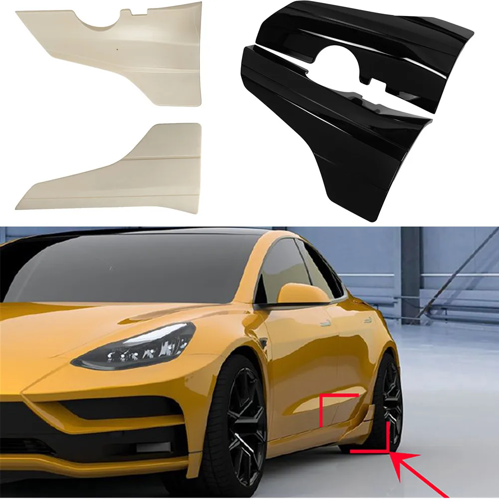 Black-Primer-Car-Rear-Bumper-Side-Skirt-Body-Kit-Anti-Scratch-Winglet ...