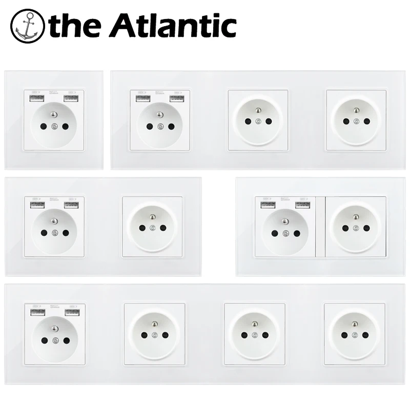 Wall Socket 16A France Socket With USB Plug Home Electrical Outlet ...