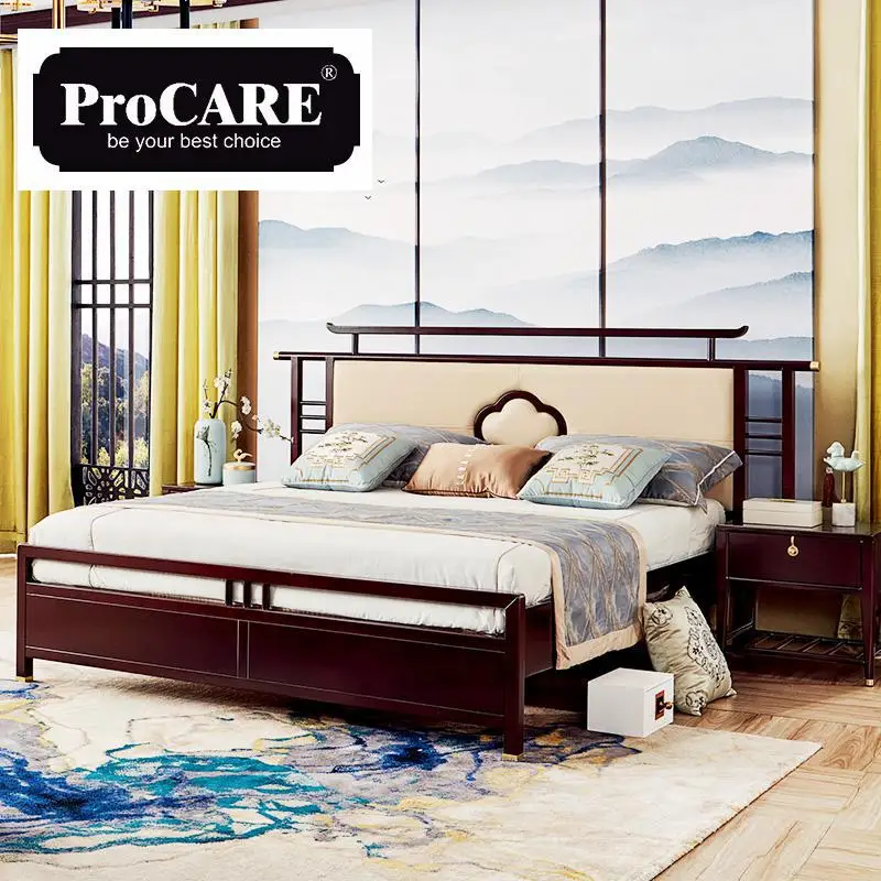 New-Chinese-Style-Solid-Wood-Bed-Furniture-Cherry-Wood-Master-Bedroom ...